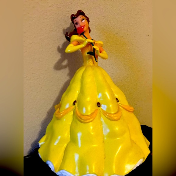 Other | Disney Princess Belle Coin Bank All Yellow Version Hard Plastic ...